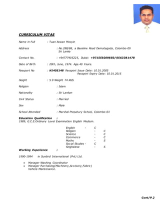 CURRICULUM VITAE -AZWAN | PDF
