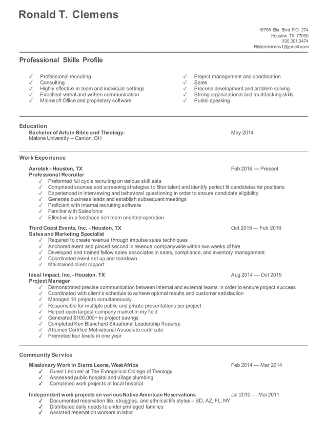Tyler Clemens' Resume | PDF