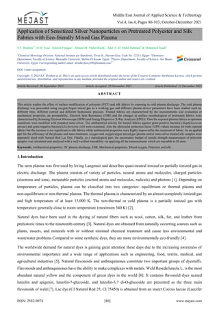 Application of Sensitized Silver Nanoparticles on Pretreated Polyester and Silk Fabrics with Eco ...