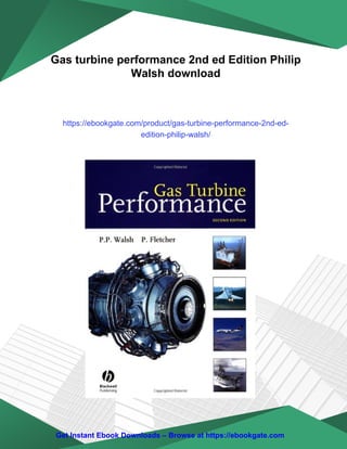 Gas turbine performance 2nd ed Edition Philip Walsh | PDF