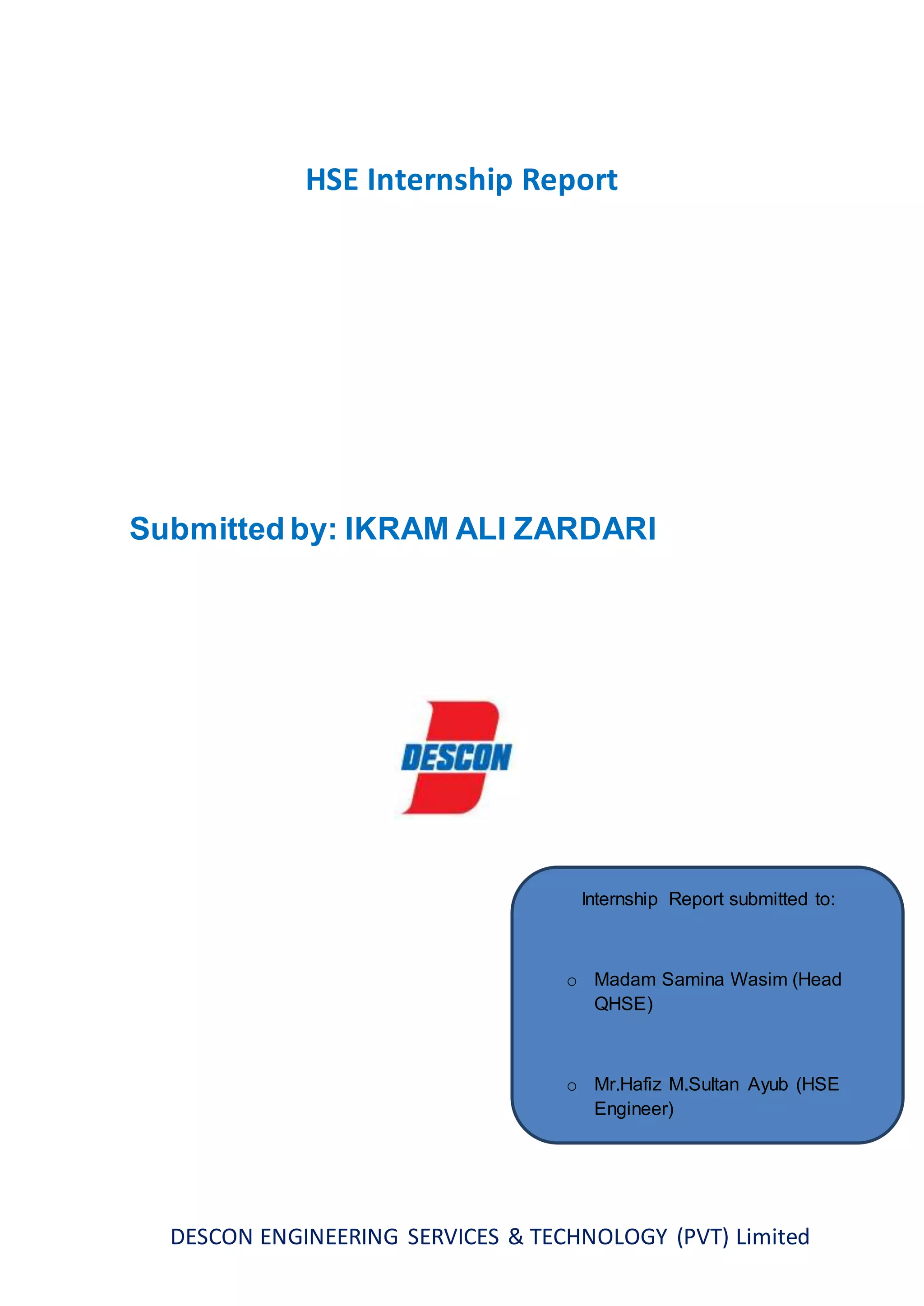 Internship report (Ikram Ali) | DOCX