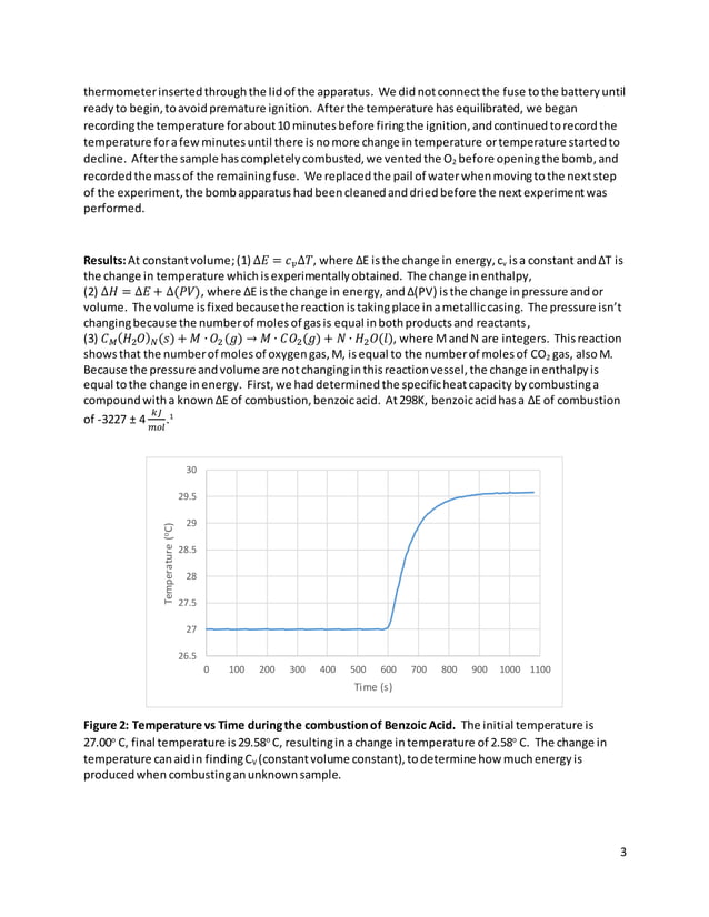 PCHEM Assignment Bomb Calorimetry | PDF