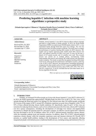 Predicting hepatitis C infection with machine learning algorithms: a ...