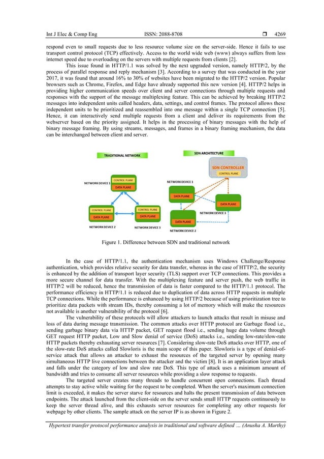 Hypertext transfer protocol performance analysis in traditional and software defined networks ...