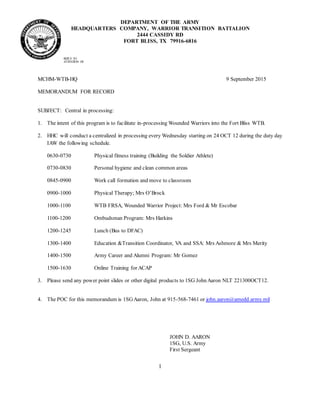 Central inprocessing | PDF