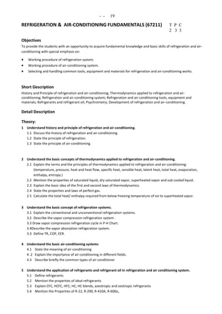 672 refrigeration & air conditioning 1st sem | PDF