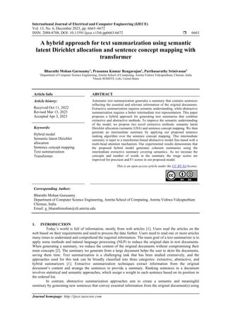 A hybrid approach for text summarization using semantic latent Dirichlet allocation and sentence ...