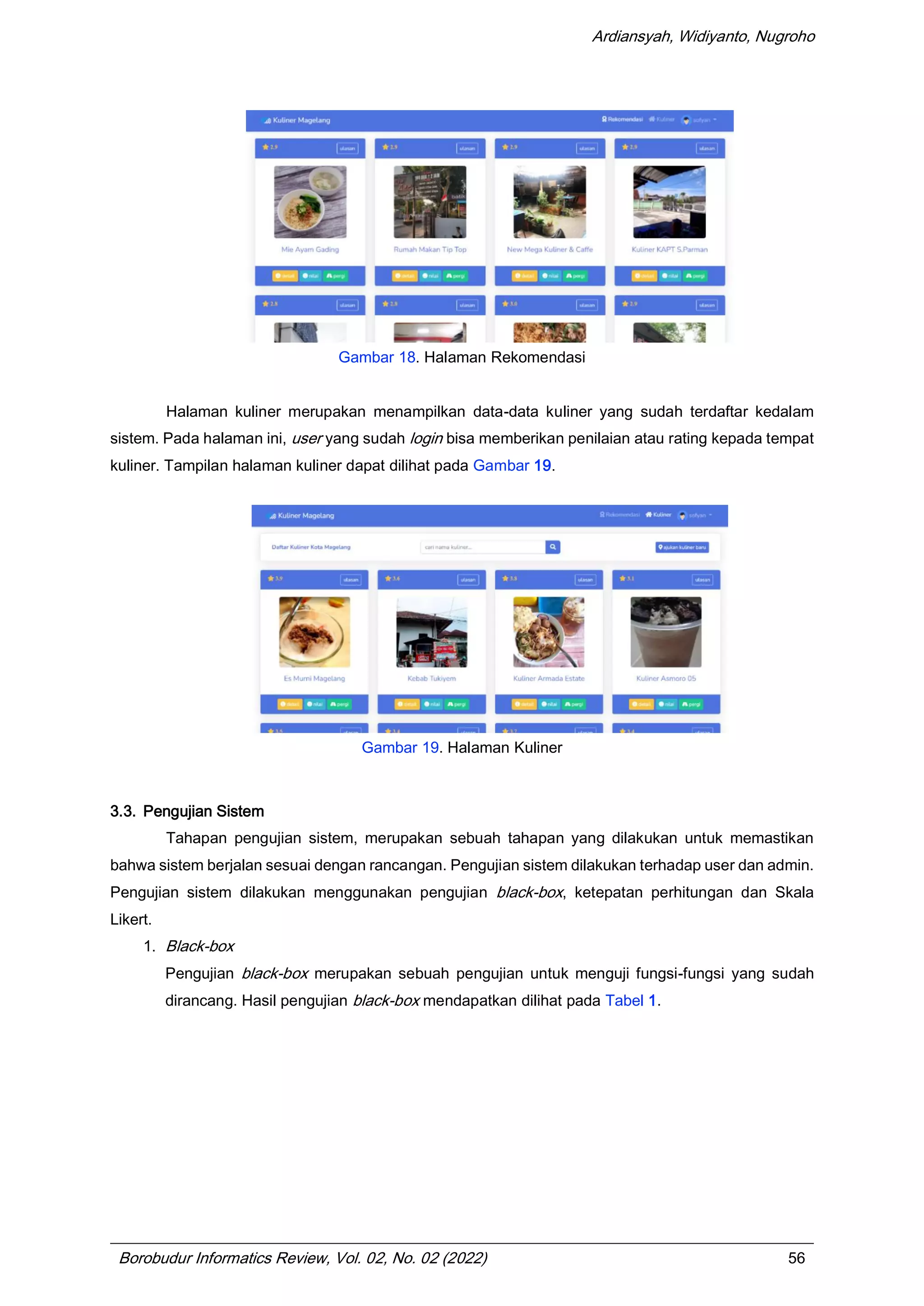 Web Based Culinary Tourism Recommendation System Pdf