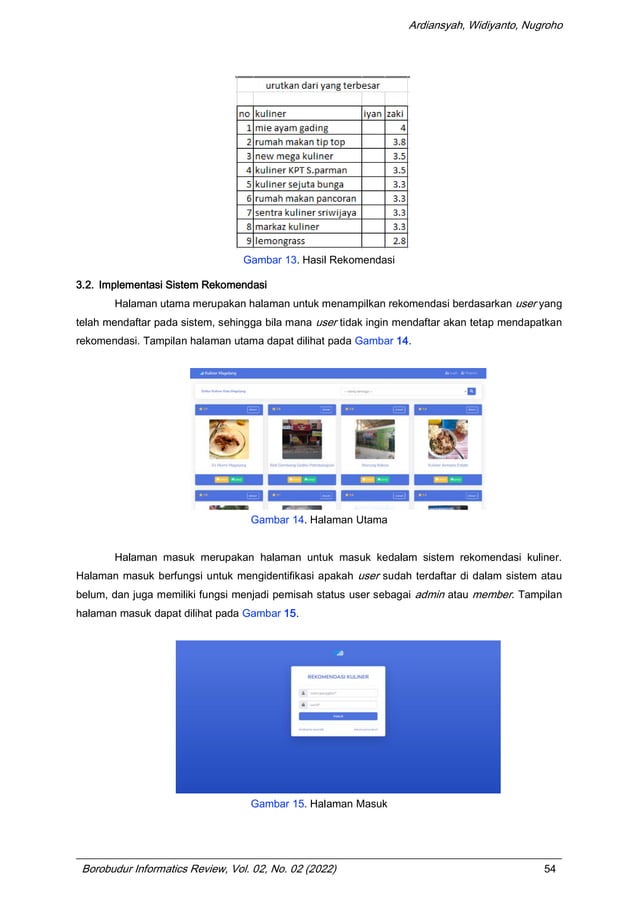 Web Based Culinary Tourism Recommendation System Pdf