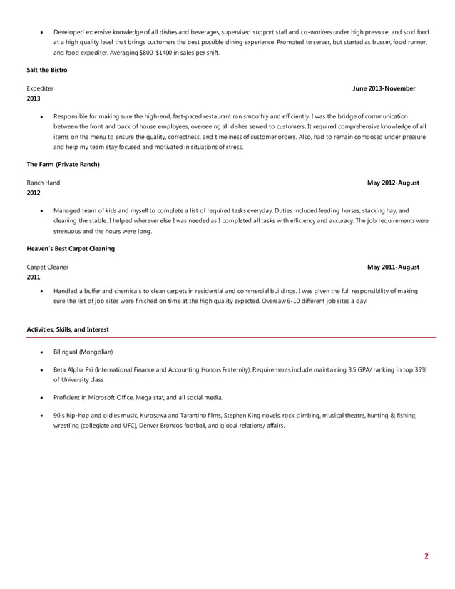 Resume First Temp | PDF