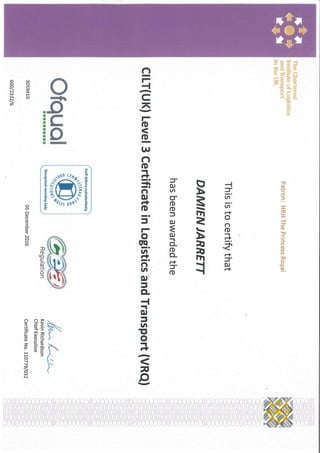 CILT Lvel 3 Certificates | PDF