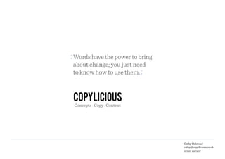 Copylicious Portfolio | PPT | Free Download