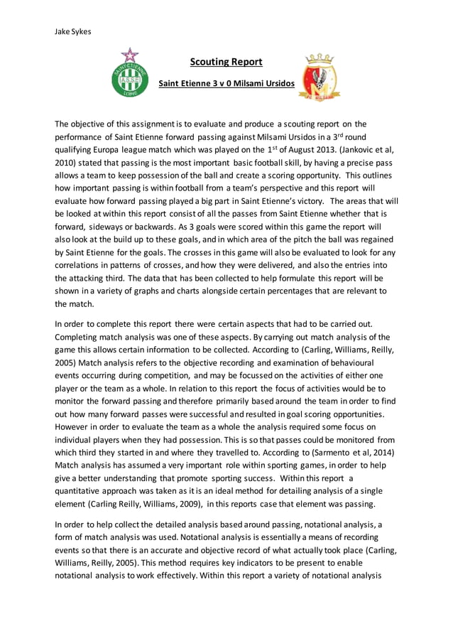 Scouting Report Coaching Assessment | DOCX