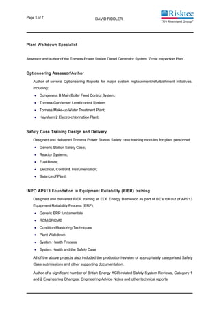 David Fiddler | DOC | Civil Engineering Industry | Industries