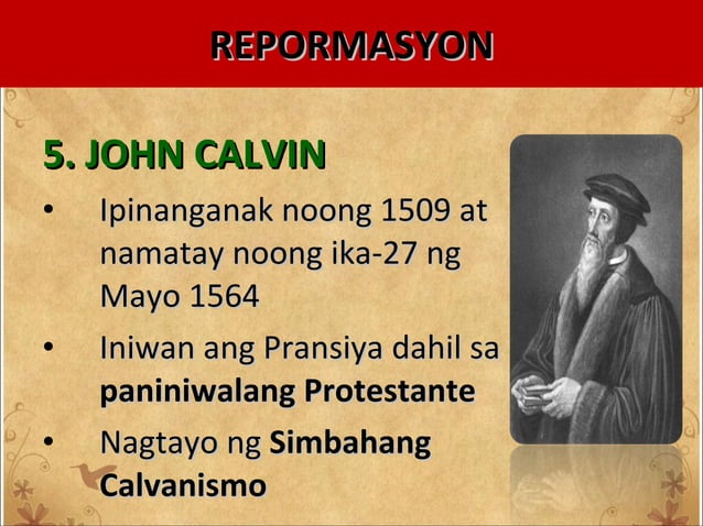Repormasyon | PPT