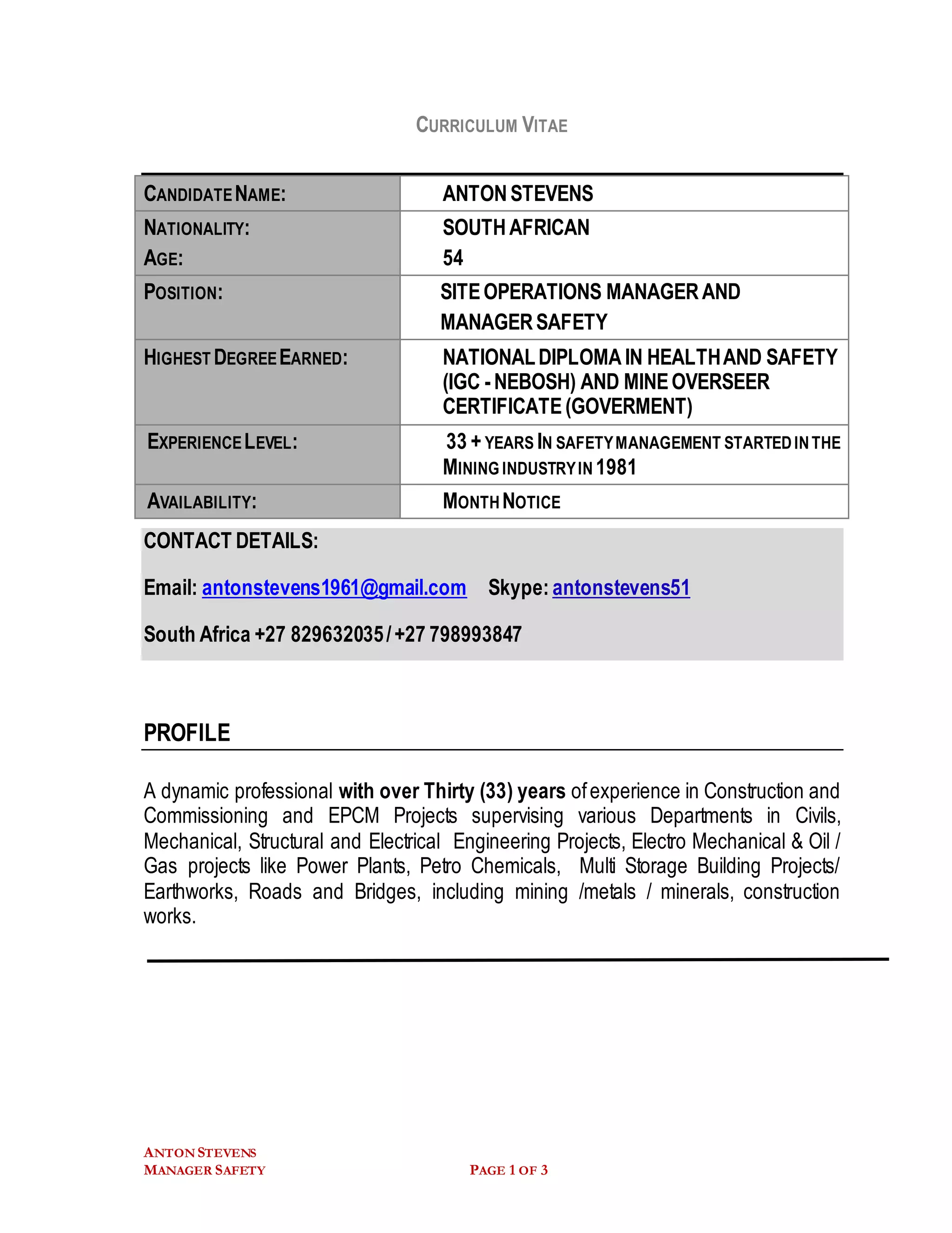 CV - Anton Stevens New | DOCX