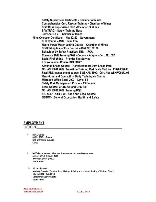 CV - Anton Stevens New | PDF