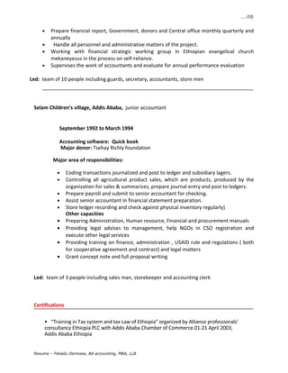 Fekadu resume | DOC
