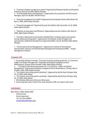 Fekadu resume | DOC