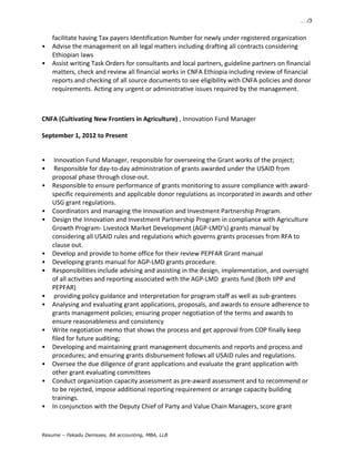 Fekadu resume | DOC