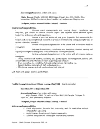 Fekadu resume | DOC