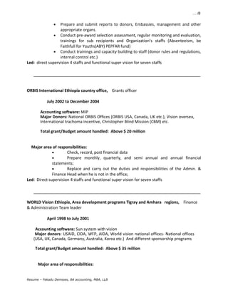 Fekadu resume | DOC