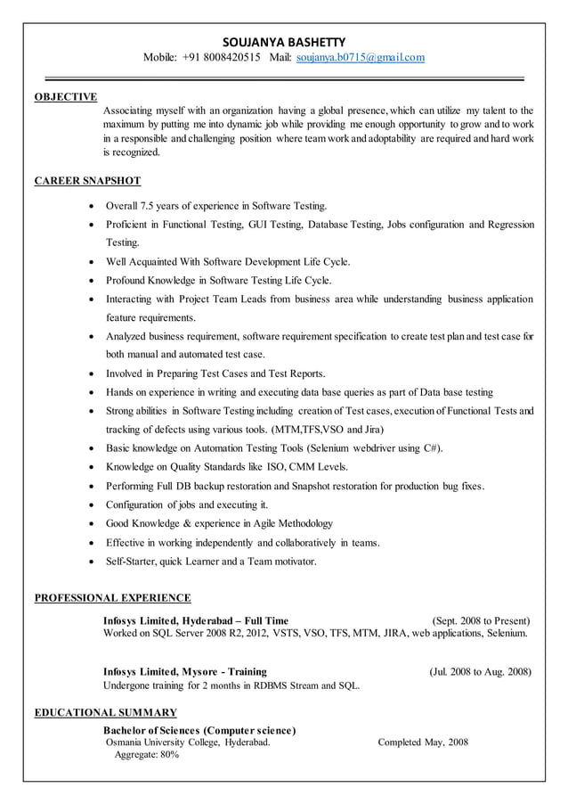 Soujanya Functionaltesting Resume Pdf