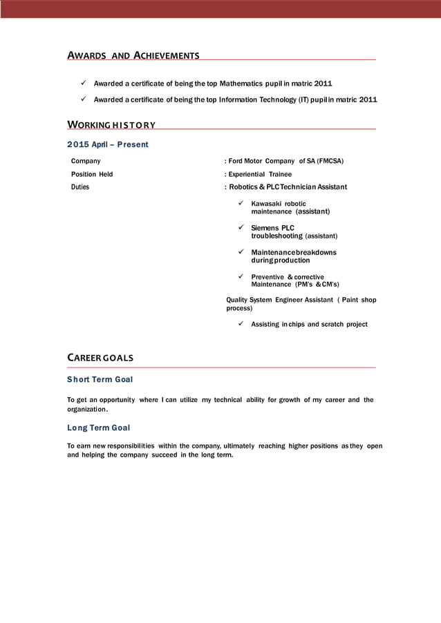 N. Mbobo cv | DOCX