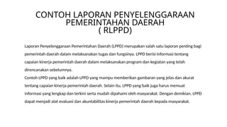 Penyusunan Laporan Penyelenggaraan Pemerintah Daerah | PPTX