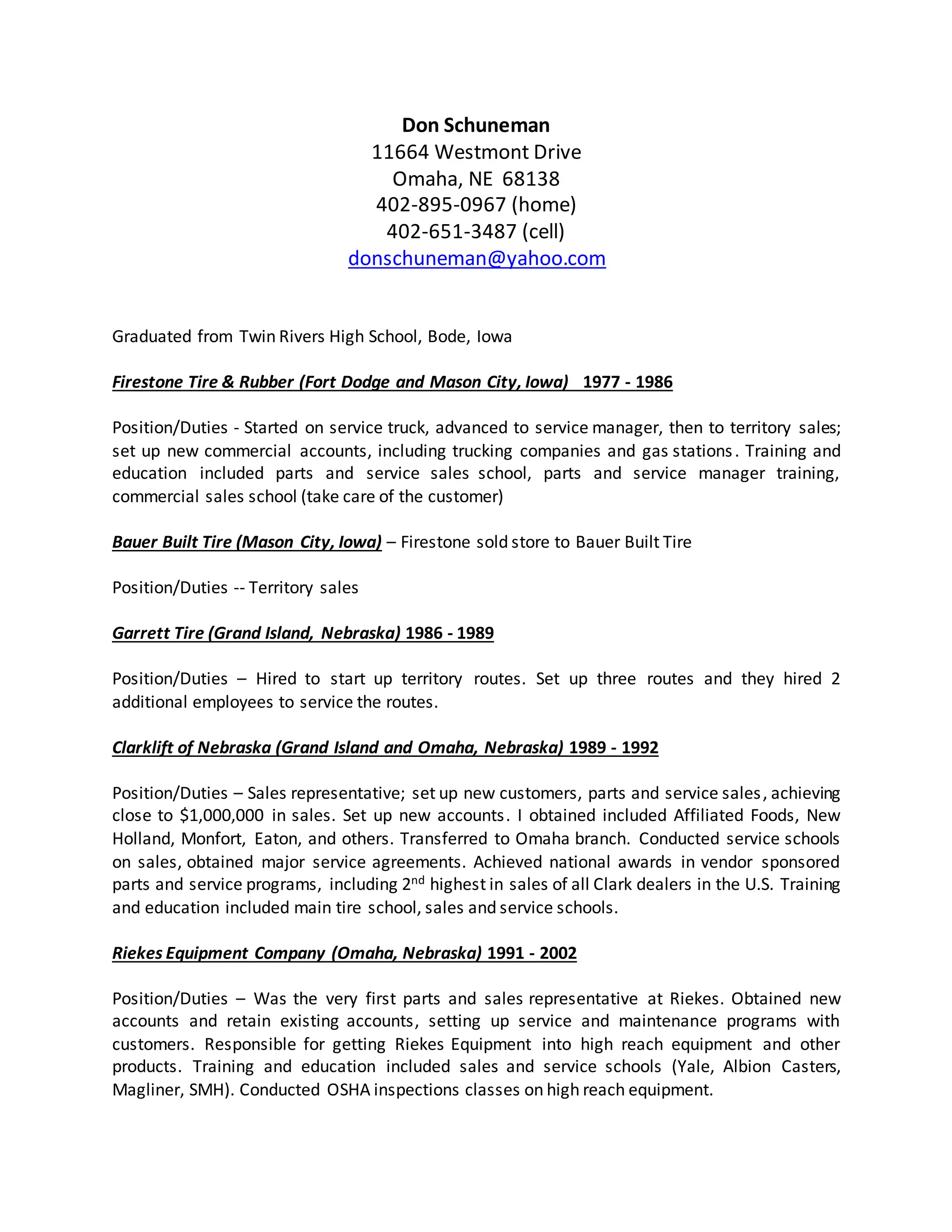 Don Resume 2014 | DOCX | Careers