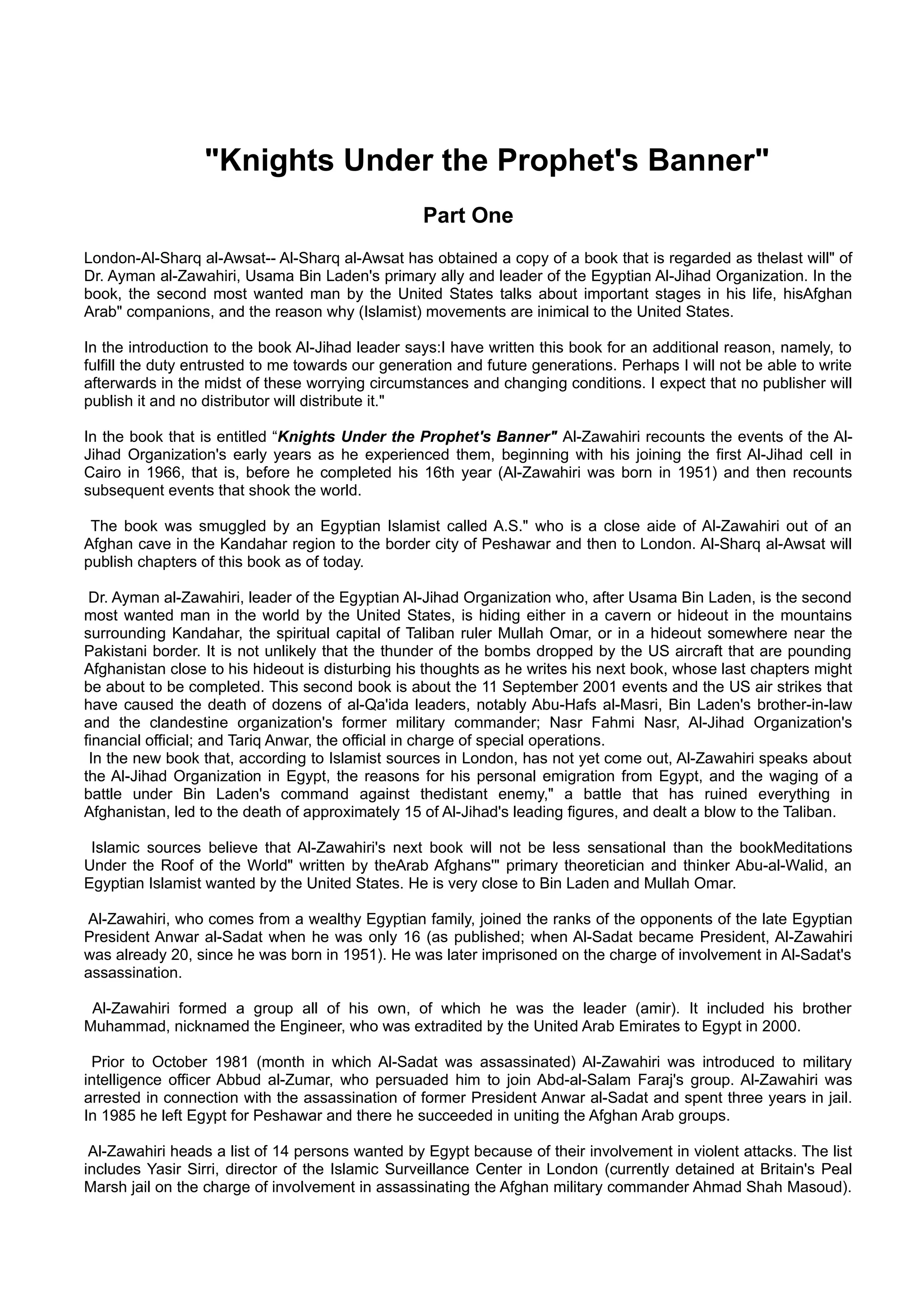 6759609 Knights Under The Prophet Banner | PDF