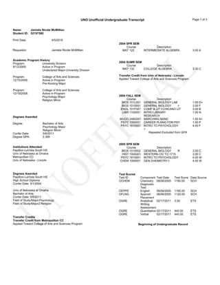 unfficial Transcrpits | PDF