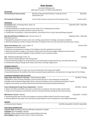 Kara Adams's Resume | PDF