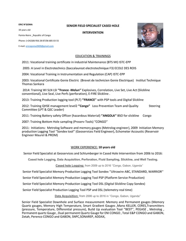 ERIC NGOMA CV | PDF