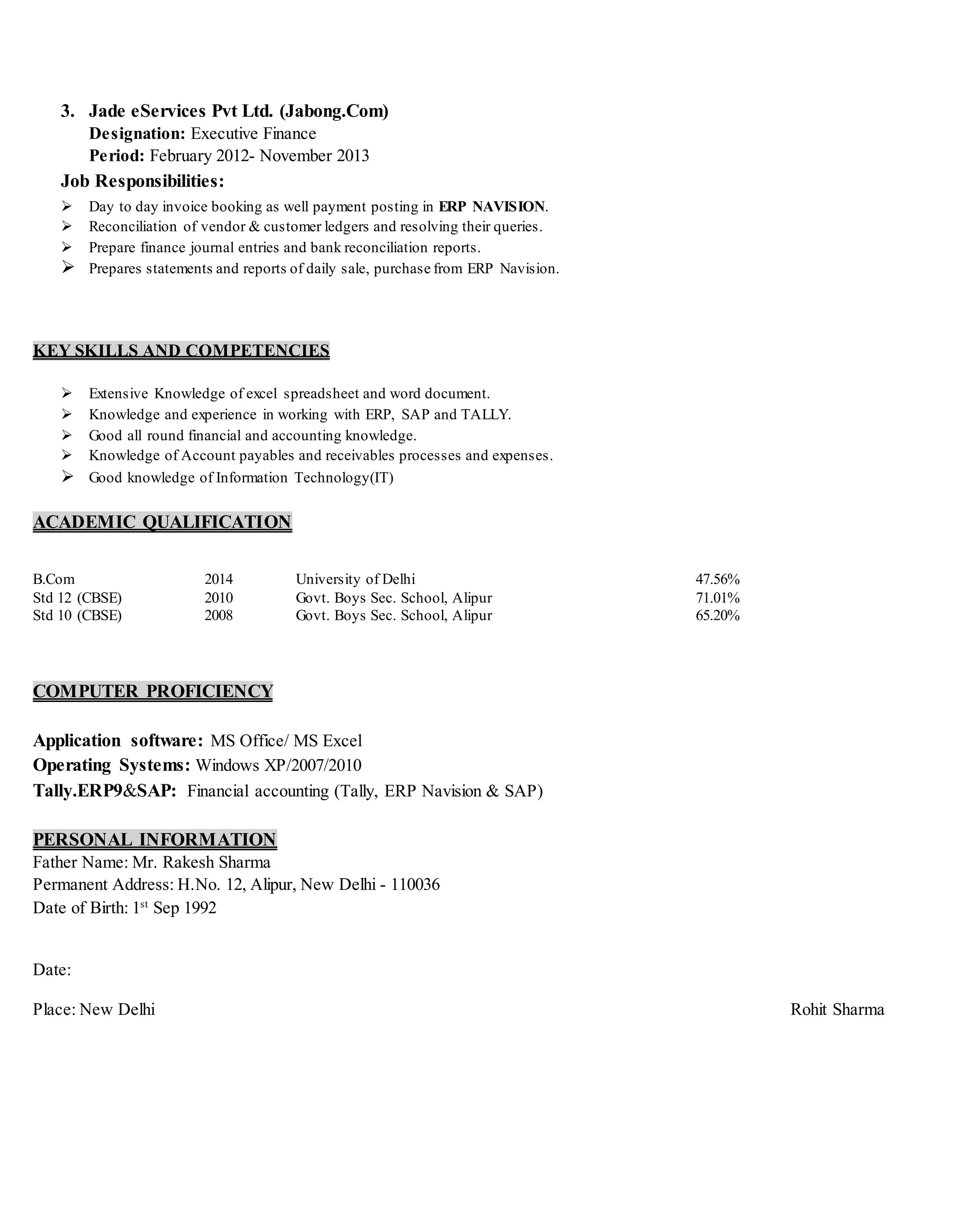Rohit Sharma resume | DOCX Rohit Sharma resume | DOCX