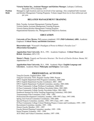 Curriculum Vitae and Resume | PDF