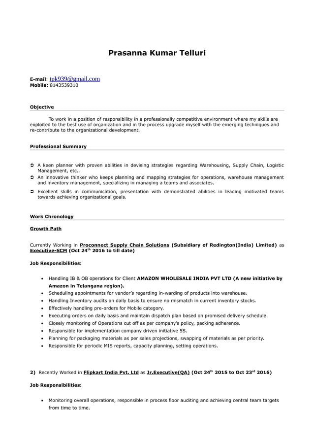 prasanna resume | PDF