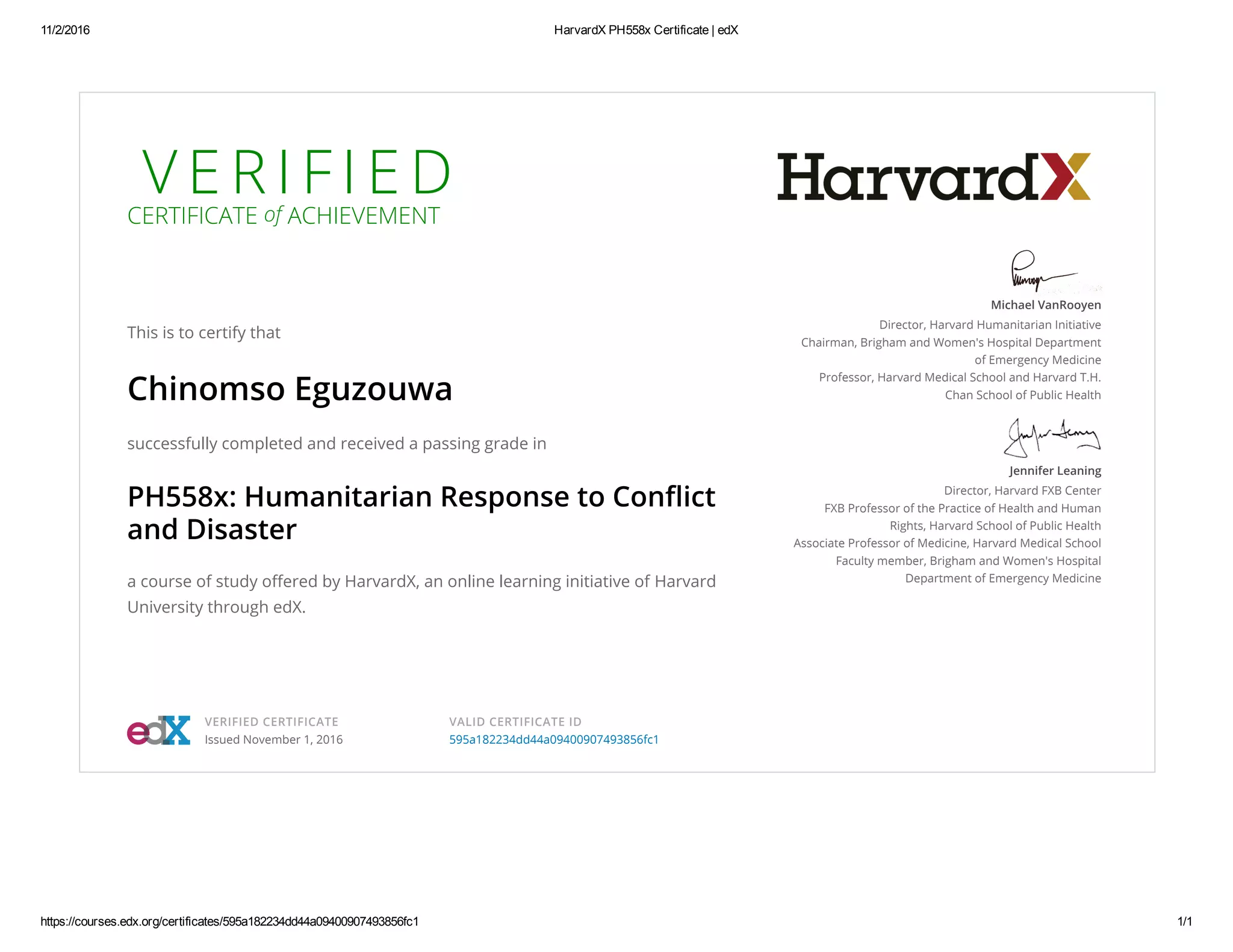 HarvardX PH558x Certificate _ edX | PDF