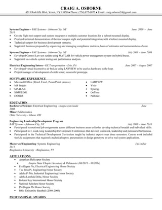 Osborne_Craig_resume | DOC | Operating Systems | Computer Software and ...