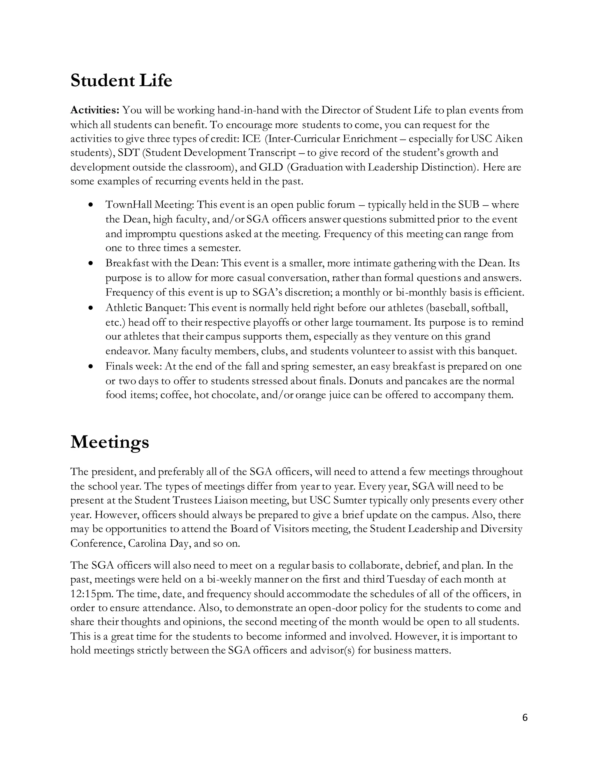 SGA Continuity Book | DOCX