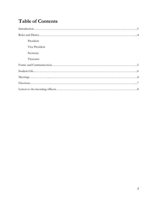 SGA Continuity Book | PDF