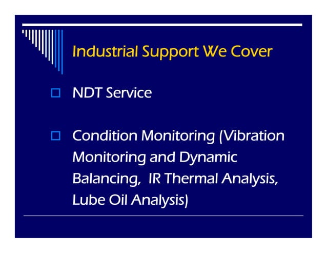 Presentation On Prospect Of Non Destructive Testing And Condition Monitoring Application In