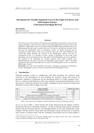 Documents for visually impaired users in the light of library and ...