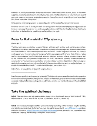 Prayer Script for April 2014 prayer challenge for namibia | PDF