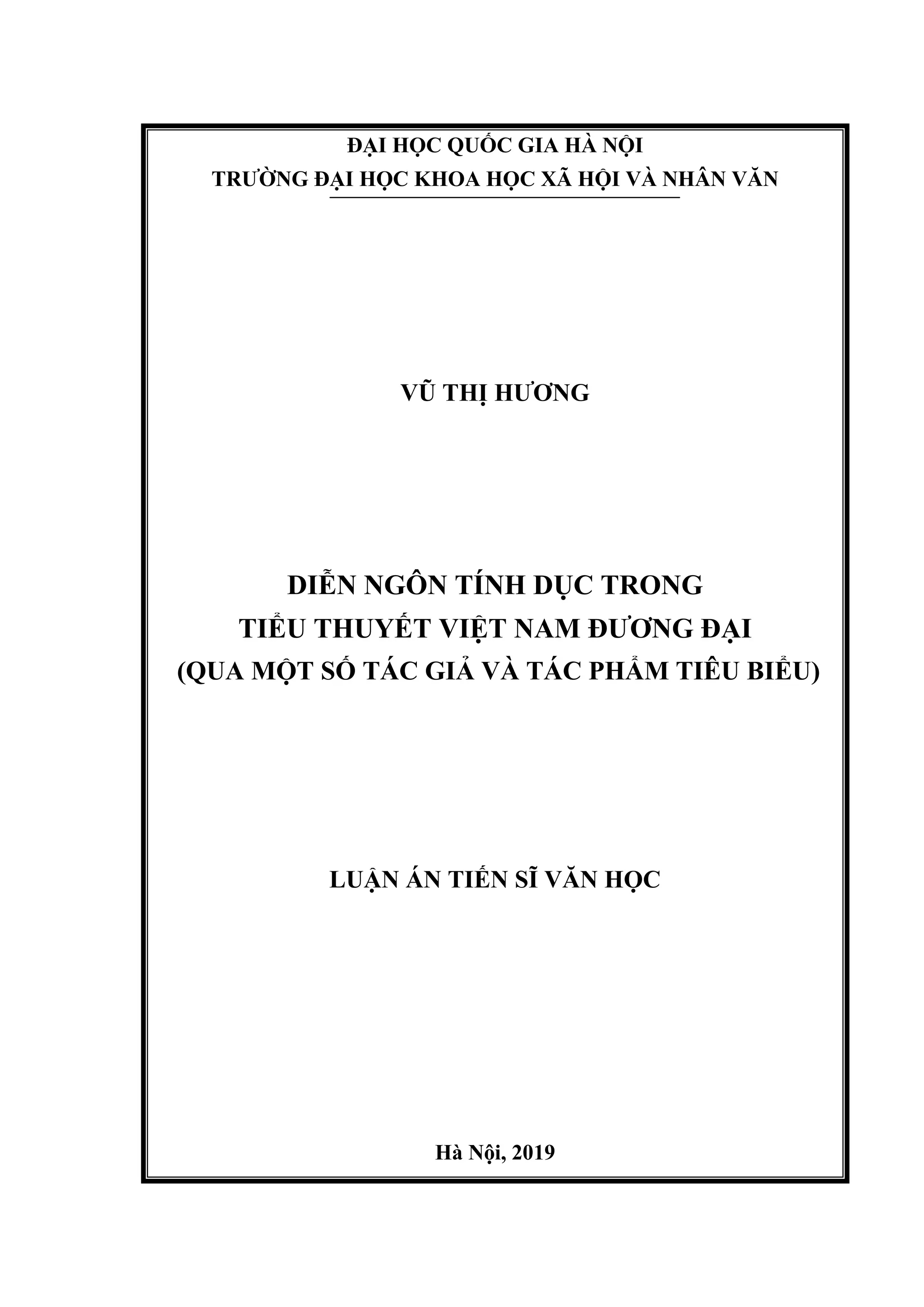 Diễn ngôn tính dục trong tiểu thuyết Việt Nam đương đại (Qua một số tác giả và tác phẩm tiêu ...