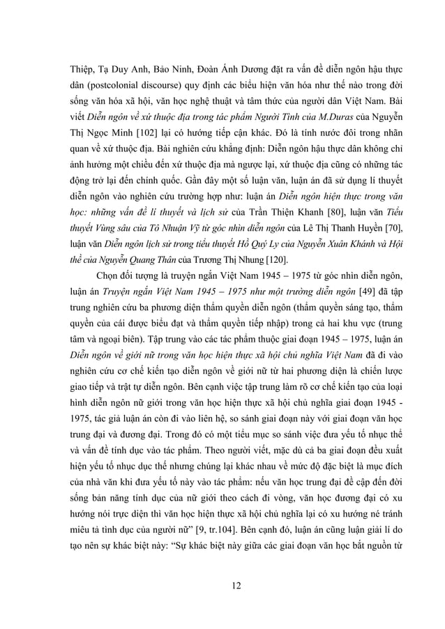 Diễn ngôn tính dục trong tiểu thuyết Việt Nam đương đại (Qua một số tác giả và tác phẩm tiêu ...