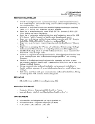 SYED_DANISH_J2EE_8YRs | PDF