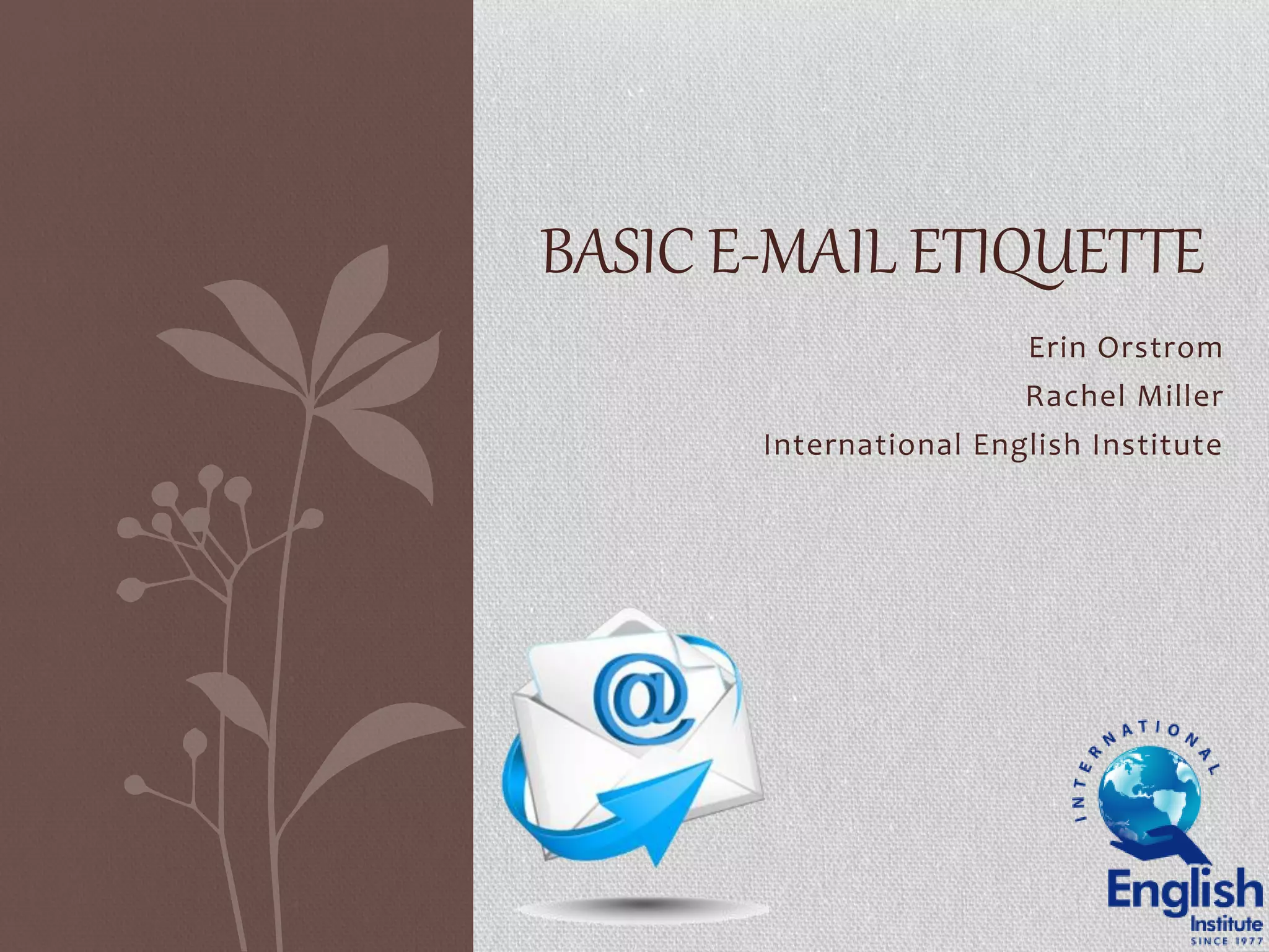 Email Etiquette PPT | PDF