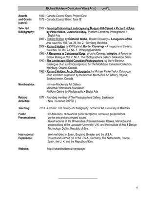 Richard Holden-CV (Arts) 2015 | PDF