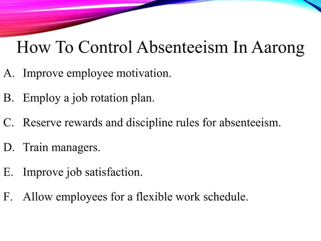 Absenteeism, Tardiness & Turnover at Aarong | PPTX